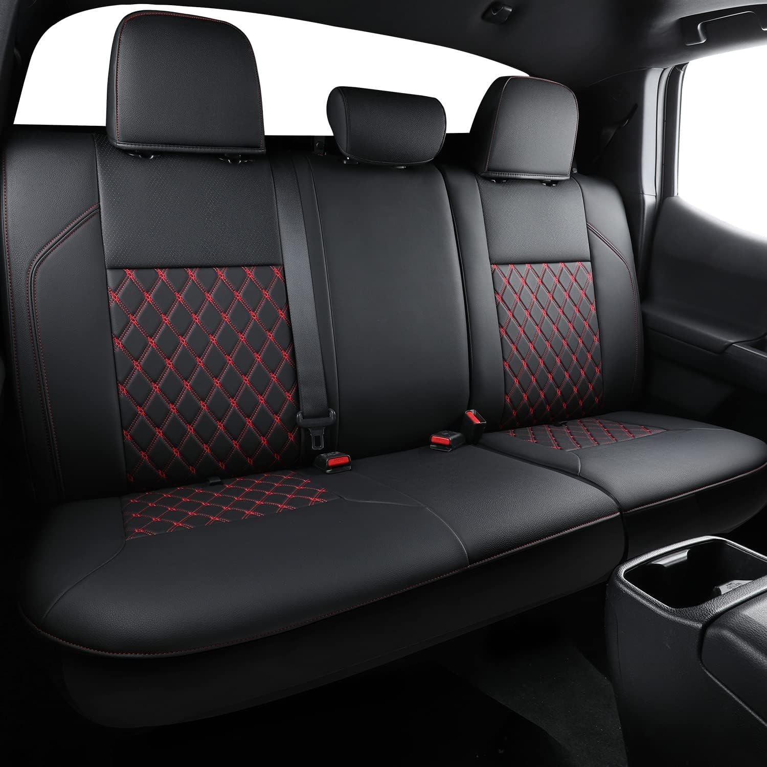 Tacoma Full Set Seat Covers Fit Tacoma 2016 2023 Double Crew Cab Only with Faux Leather LUCKYMAN CLUB